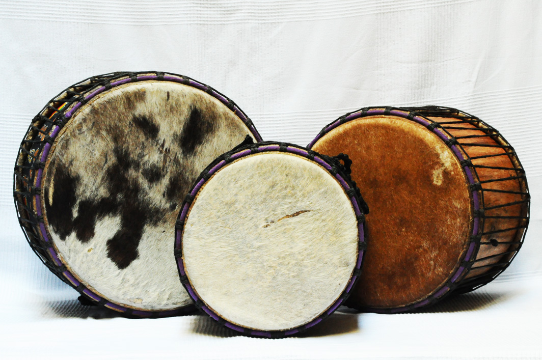 Set of three Ghana mini-dunduns: buy djundjuns (doum doums, doundouns ...