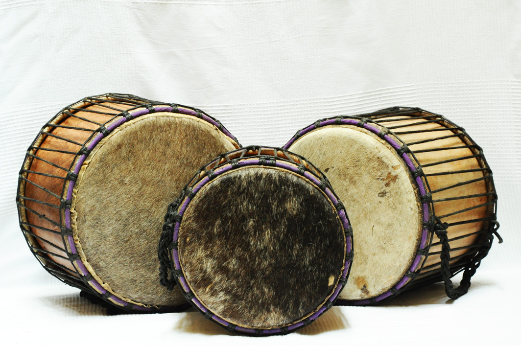 Set of three Ghana mini-dunduns: buy djundjuns (doum doums, doundouns ...