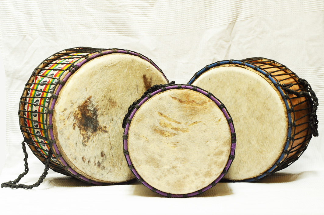 Set of three Ghana mini-dunduns: buy djundjuns (doum doums, doundouns ...