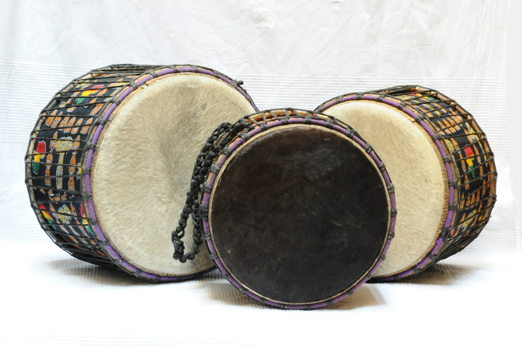 Set of three Ghana mini-dunduns: buy djundjuns (doum doums, doundouns ...