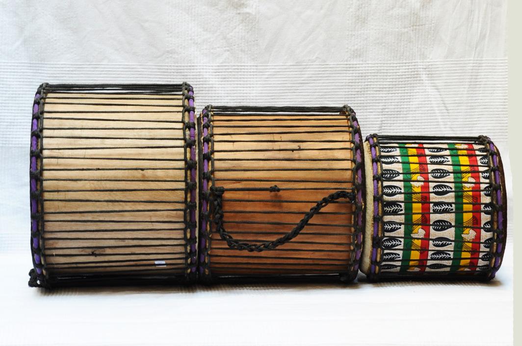 Set of three Ghana mini-dunduns: buy djundjuns (doum doums, doundouns ...