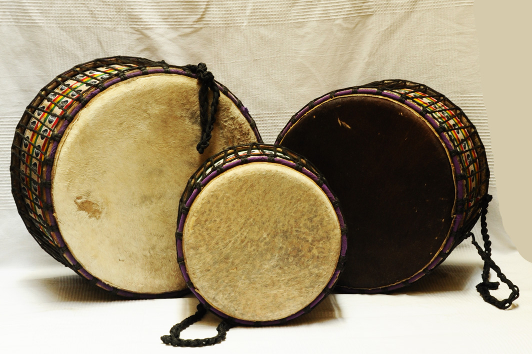 Set of three Ghana mini-dunduns: buy djundjuns (doum doums, doundouns ...