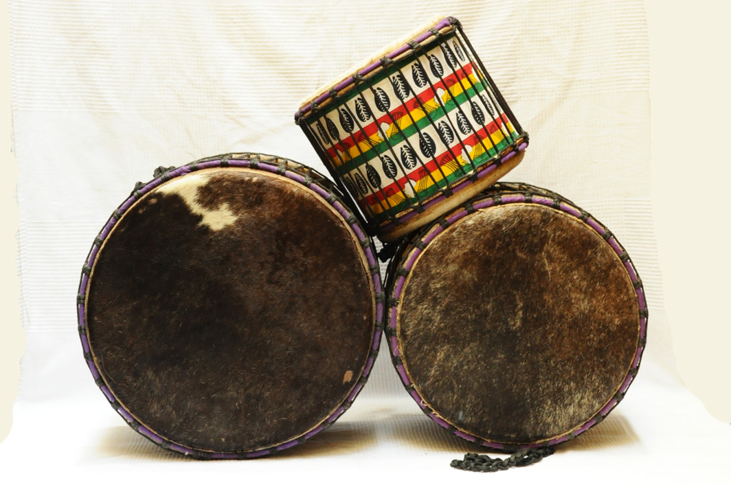 Set of three Ghana mini-dunduns: buy djundjuns (doum doums, doundouns ...