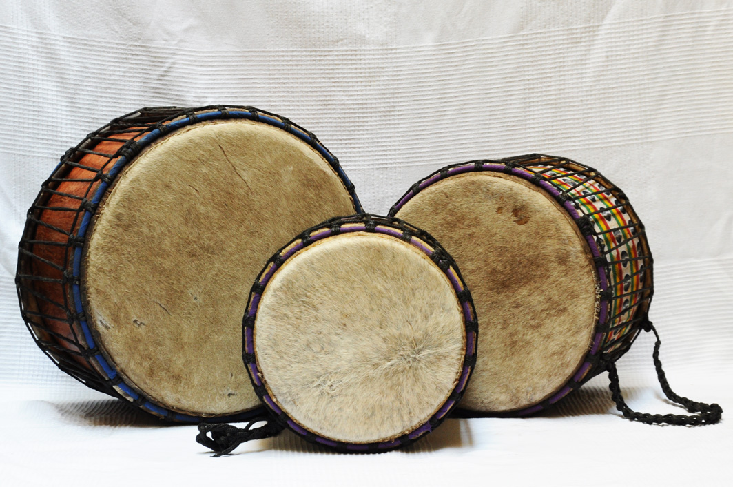 Set of three Ghana mini-dunduns: buy djundjuns (doum doums, doundouns ...