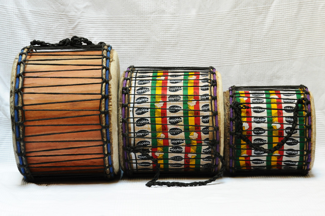 Set of three Ghana mini-dunduns: buy djundjuns (doum doums, doundouns ...