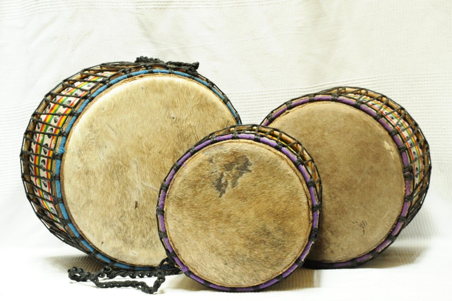 Set of three Ghana mini-dunduns: buy djundjuns (doum doums, doundouns ...