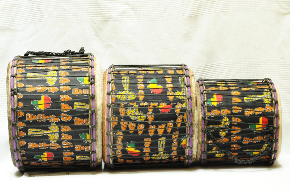 Set of three Ghana mini-dunduns: buy djundjuns (doum doums, doundouns ...